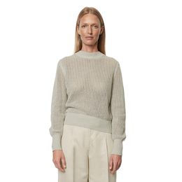 Marc O'Polo Stehkragenpullover MARC O'POLO "aus Organic Cotton-Leinen-Mix" Gr. L, grau Damen Pullover Rollkragenpullover