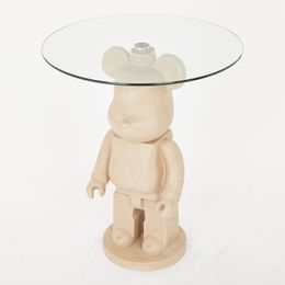 TK Maxx Beigefarbener Beistelltisch mit Teddybärform 75x60cm