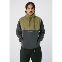 Kapuzensweatshirt Cleptomanicx "Hooded Block" Gr. M, grün (burnt olive) Herren Sweatshirts