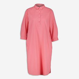 TK Maxx Rosa Midikleid mit halber Knopfleiste aus Leinenmischung