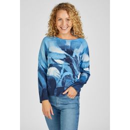 Strickpullover Rabe "Rabe Pullover" Gr. 44, blau (hellblau) Damen Pullover