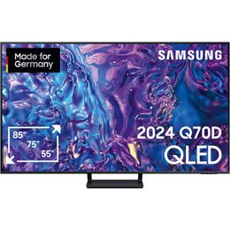 E (A bis G) Samsung QLED-Fernseher "GQ55Q70DAT" Fernseher schwarz LED Fernseher