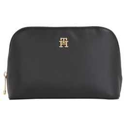 Kosmetiktasche Tommy Hilfiger "TH SOFT WASHBAG" Gr. B/H/T: 21,5 cm x 14 cm x 11,5 cm, schwarz Damen Taschen Beauty Cases Kosmetiktaschen