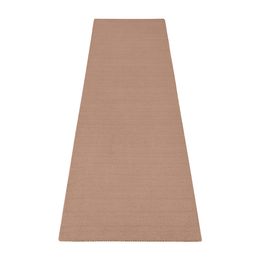 Läufer Theko "Gabbeh Uni, Handweb Teppich, meliert, reine Schurwolle, handgewebt" Teppiche Gr. B/L: 90 cm x 250 cm, 14 mm, 1 St., beige (sand) Teppichläufer