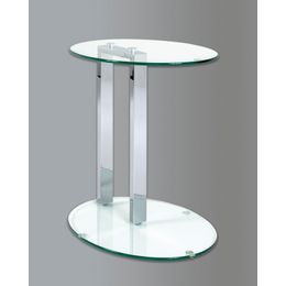 Beistelltisch HAKU Tische Gr. B/H/T: 45 cm x 50 cm x 35 cm, silberfarben (klarglas, chrom) Beistelltische