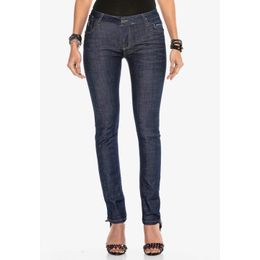 Cipo & Baxx Straight-Jeans CIPO & BAXX Gr. 31, Länge 34, blau (dunkelblau) Damen Jeans Gerade