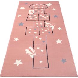 Kinderteppich Hanse Home "Jump" Teppiche Gr. B/L: 100 cm x 250 cm, 9 mm, 1 St., rosa Kinder Kinderzimmerteppiche