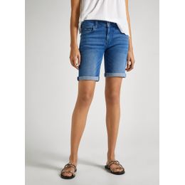 Slim-fit-Jeans Pepe Jeans "Shorts SLIM SHORT MW" Gr. 25, N-Gr, blau (medium used) Damen Jeans Röhrenjeans