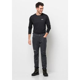 Softshellhose Jack Wolfskin "MOROBBIA PANTS M" Gr. 46, Normalgrößen, schwarz-weiß (phantom) Herren Hosen Softshellhosen