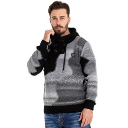 Cipo & Baxx Strickpullover CIPO & BAXX Gr. M, schwarz (black) Herren Pullover Kapuzenpullover