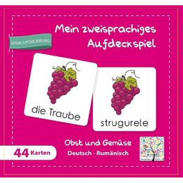 Mein zweisprachiges Aufdeckspiel Obst und Gemüse Deutsch-Rumänisch (Kinderspiel)