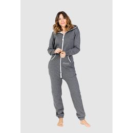 Jumpsuit MONIZ Gr. L, EURO-Größen, grau (dunkelgrau, weiß) Baby Overalls