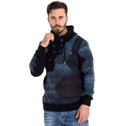 Cipo & Baxx Strickpullover CIPO & BAXX Gr. XL, blau (navyblue) Herren Pullover Kapuzenpullover