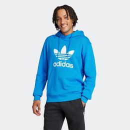 Kapuzensweatshirt adidas originals "TREFOIL HOODY" Gr. L, blau (bluebird) Herren Sweatshirts