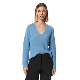 Marc O'Polo Strickpullover MARC O'POLO "aus softem Baumwoll-Garn" Gr. M, blau Damen Pullover