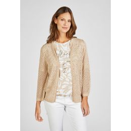 Strickjacke Rabe "Rabe Strickjacke" Gr. 42, beige Damen Strickjacken