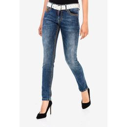 Cipo & Baxx Slim-fit-Jeans CIPO & BAXX Gr. 26, Länge 34, blau Damen Jeans Röhrenjeans
