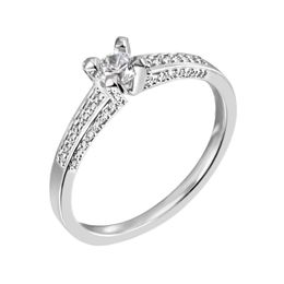 Fingerring Firetti "Schmuck Geschenk Silber 925 Silberring" Fingerringe Gr. 54, Silber 925 (Sterlingsilber), 1,5 mm, silberfarben (silberfarben, kristallweiß, kristallweiß) Damen Fingerringe