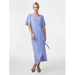 Midikleid Y.A.S "YASOLINDA SS MIDI WRAP DRESS S. NOOS" Gr. L (40), N-Gr, blau (ashleigh blue) Damen Kleider Midikleider