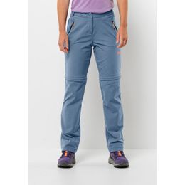 Funktionshose Jack Wolfskin "GLASTAL ZIP OFF PANTS W" Gr. 34, Normalgrößen, blau (elemental, blue) Damen Hosen Funktionshosen