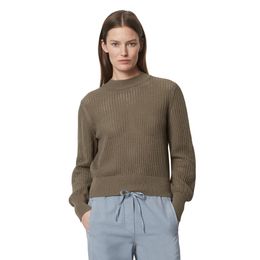 Marc O'Polo Stehkragenpullover MARC O'POLO "aus Organic Cotton-Leinen-Mix" Gr. L, braun Damen Pullover Rollkragenpullover