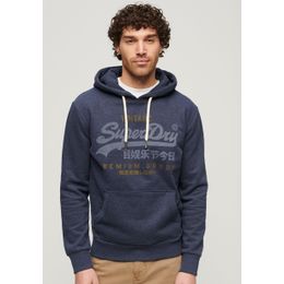 Hoodie Superdry "SD-CLASSIC VL HERITAGE HOODIE" Gr. L, blau (indigo marl) Herren Sweatshirts