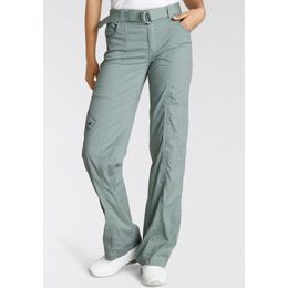 Cargohose Kangaroos Gr. 34, N-Gr, grün (khakigrau) Damen Hosen Stoffhosen