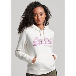 Kapuzensweatshirt Superdry "EMBELLISHED VL HOODIE" Gr. M, beige (ecru) Damen Sweatshirts