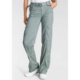 Cargohose Kangaroos Gr. 32 (XS), N-Gr, grün (khakigrau) Damen Hosen Stoffhosen mit besonderem Taschen-Design Bestseller