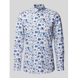 OLYMP Body Fit Business-Hemd mit floralem Print Modell 'Taviano'