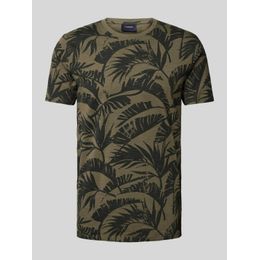 LINDBERGH T-Shirt mit Allover-Muster Modell 'Slub'