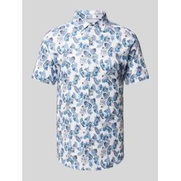 DESOTO Slim Fit Business-Hemd mit Allover-Muster
