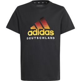Adidas T-Shirt "DFB", Baumwolle, Logo-Print, für Kinder, schwarz, 128