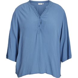 EVOKED VILA Shirtbluse "Viella", 3/4-Arm, V-Ausschnitt, für Damen, blau, 50