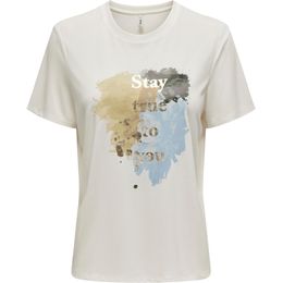 Only® T-Shirt, Motiv-Print, für Damen, weiß, L