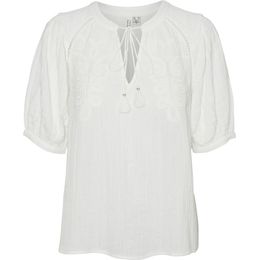 Véro Moda VERO MODA® T-Shirt, Strukturen-Optik, Halbarm, für Damen, weiß, XS