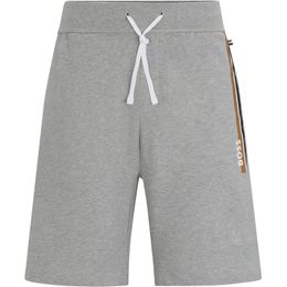 BOSS LW Authentic Loungewear-Hose, Streifen, Logo-Stickerei, für Herren, grau, M