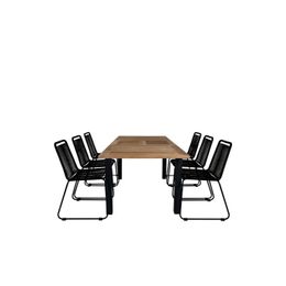 ebuy24 Garten-Essgruppe Panama Gartenset Tisch 90x152/210cm und 6 Stühle s