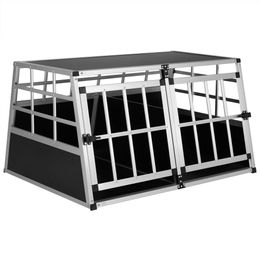 Cadoca® Hundetransportbox XL 89x70x51cm Alu