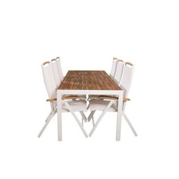 ebuy24 Garten-Essgruppe Bois Gartenset Tisch 90x205cm und 6 Stühle Panama