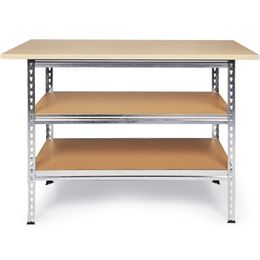 ONDIS24 Werkbank Uwe 120cm Metallregal und Werktisch