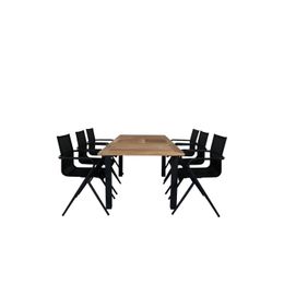 ebuy24 Garten-Essgruppe Panama Gartenset Tisch 90x152/210cm und 6 Stühle A
