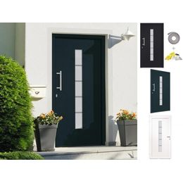 vidaXL Haustür Haustür Aluminium und PVC Anthrazit 110x210 cm Eingangstür Außentür Ne