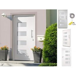 vidaXL Haustür Haustür Aluminium und PVC Weiß 110x210 cm Eingangstür Außentür Nebenei