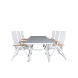 ebuy24 Garten-Essgruppe Virya Gartenset Tisch 100x200cm und 6 Stühle Panam