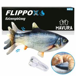 MAVURA Tier-Aktivitätsspiel FLIPPOX zappelnder elektrischer Fisch Set Interaktiv Katzenspielzeug