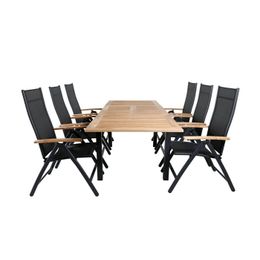 ebuy24 Garten-Essgruppe Panama Gartenset Tisch 90x152/210cm und 6 Stühle P