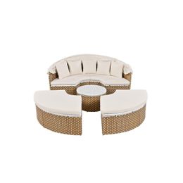 Tongtong Gartenlounge-Set Rattan-Gartentisch und Stühle-Set