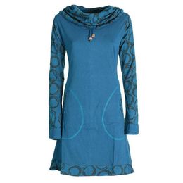 Vishes Jerseykleid Langarm Kleid Schal-Kleid Winterkleider Baumwollkleid Elfen