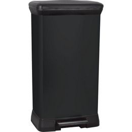 curver Mülleimer DECO bin METALLIC'S, Metalleffekt-Lackierung, komfortables Pedal,rostfrei, dellenfrei, 50 L, schwarz